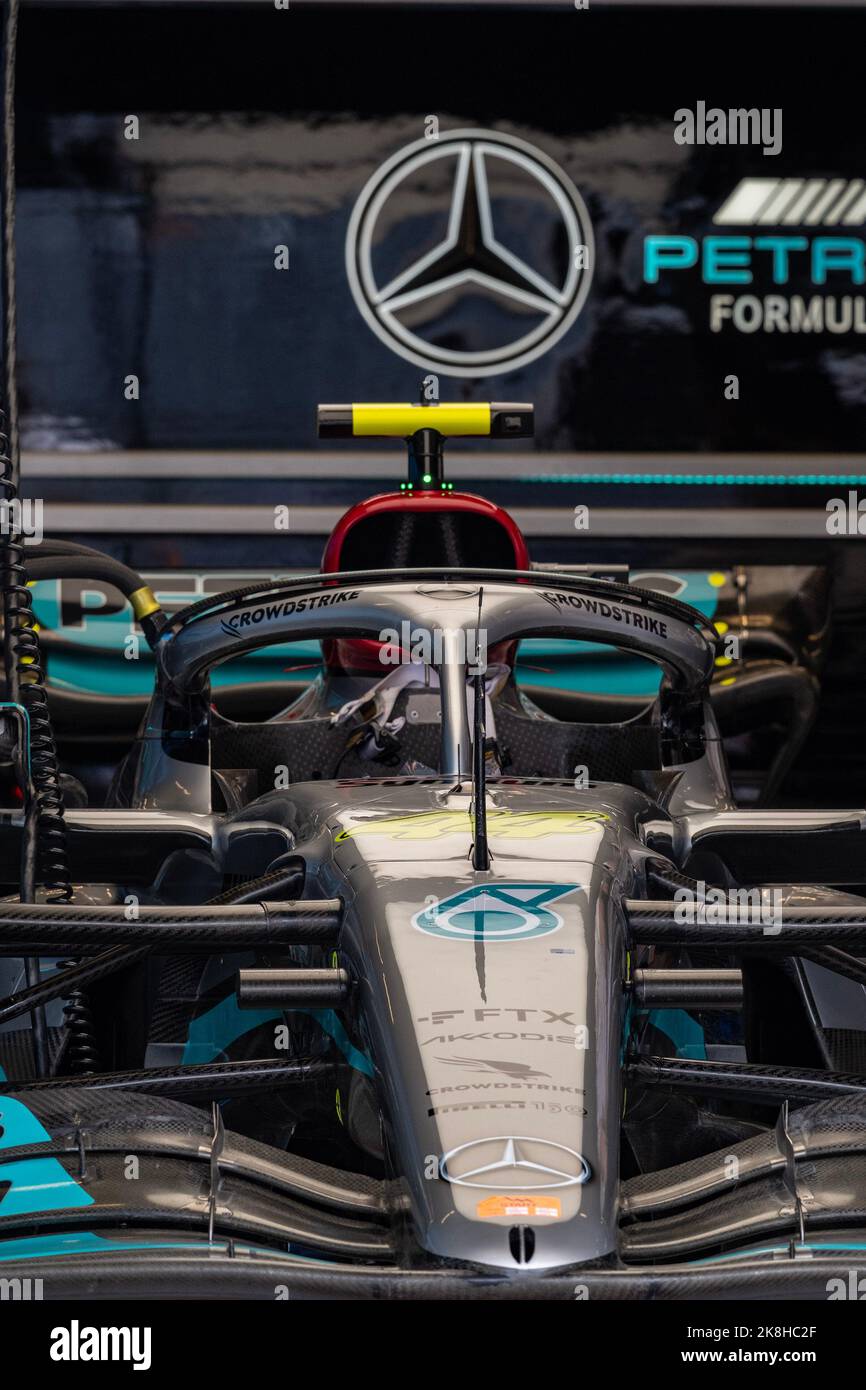 Lewis hamilton mercedes garage hi-res stock photography and images - Alamy