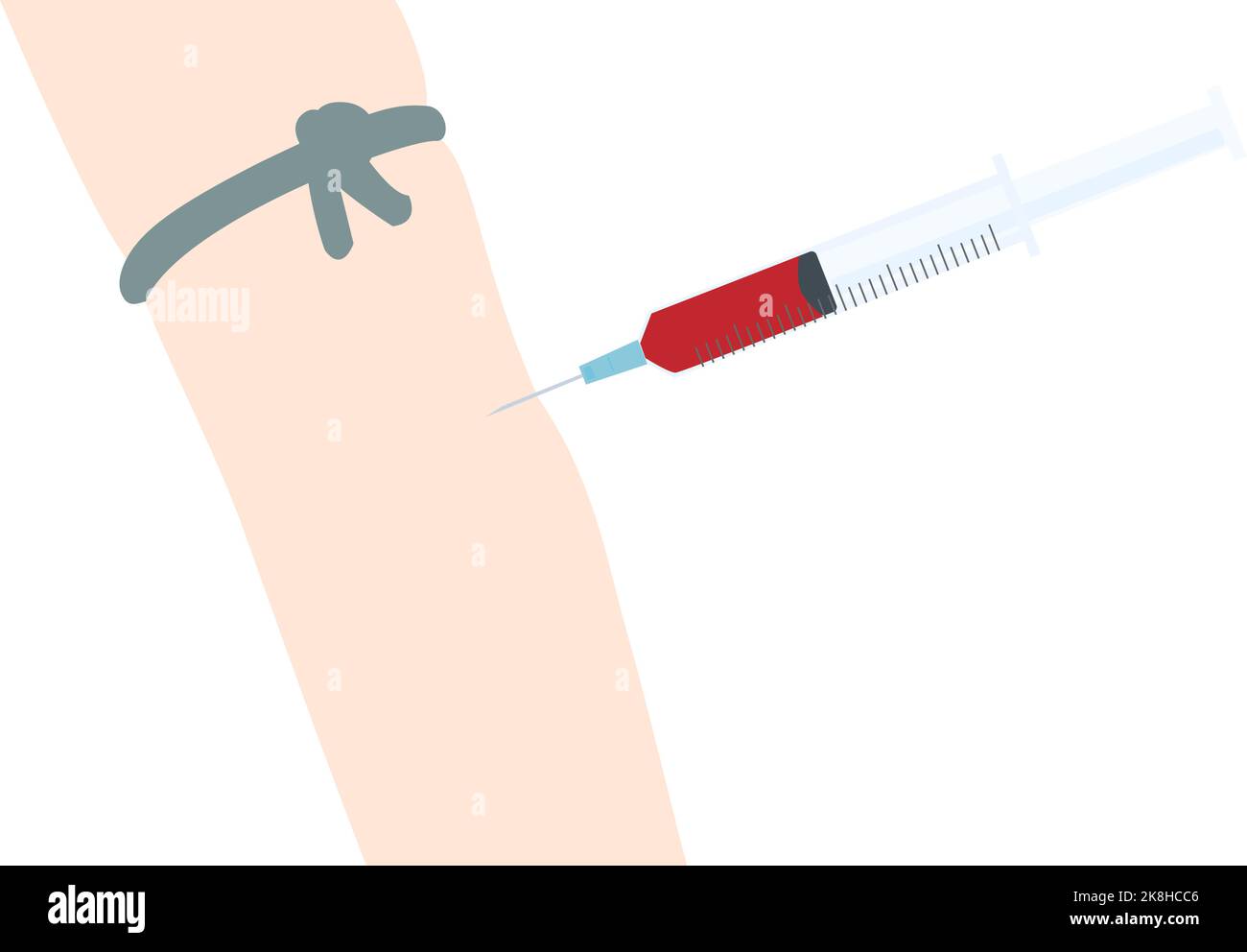 Illustration of drawing blood from the arm with a syringe Stock Vector ...