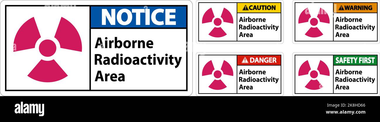 Airborne Radioactivity Area Symbol Sign On White Background Stock