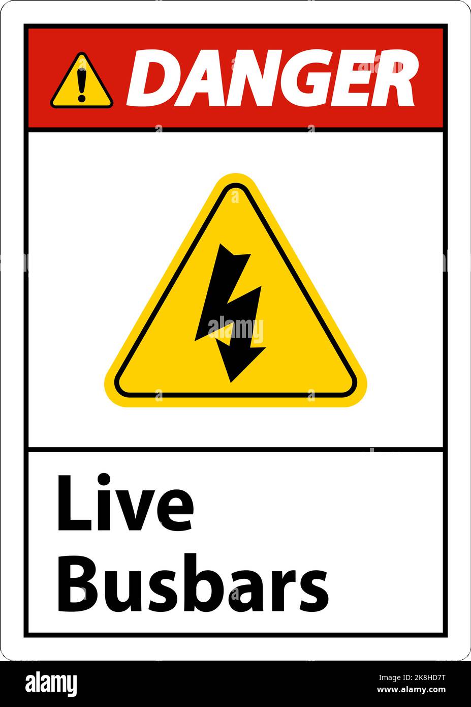 Danger Live Busbars Sign On White Background Stock Vector Image & Art ...