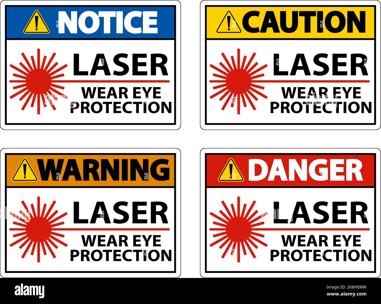 Laser Wear Eye Protection Sign On White Background Stock Vector Image ...