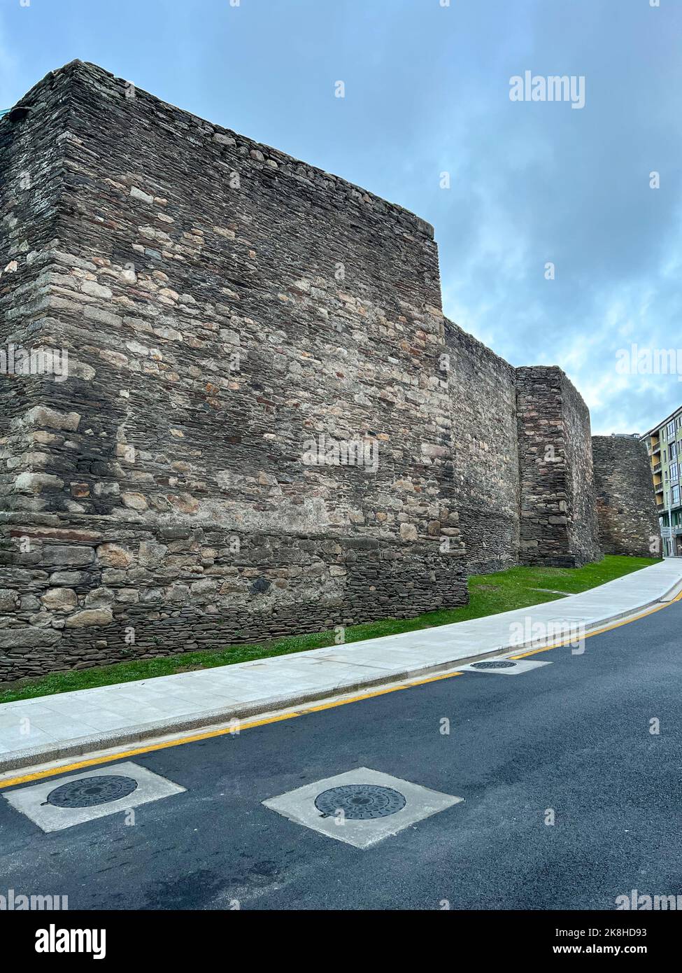 View from the Roman wall of Lugo. The walls of Lugo were built in the ...