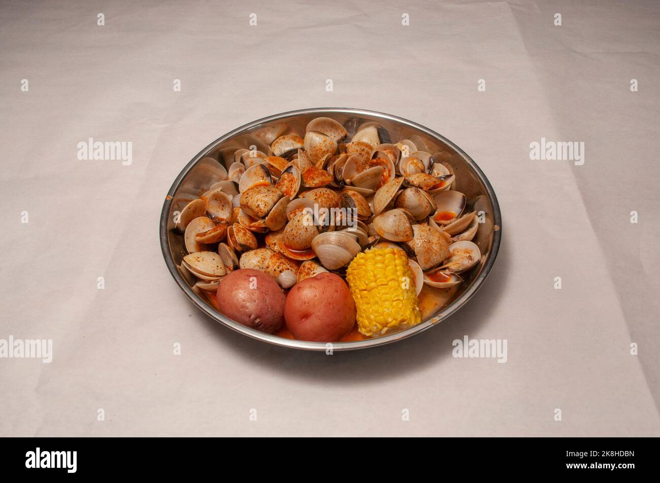 Delectable seafood delicacy known as fresh steamed clams Stock Photo ...