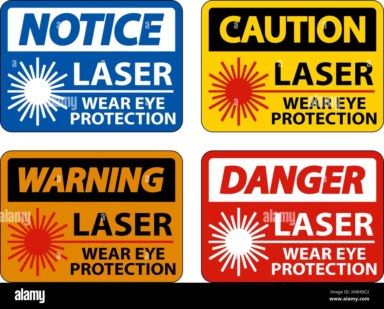 Laser Wear Eye Protection Sign On White Background Stock Vector Image ...