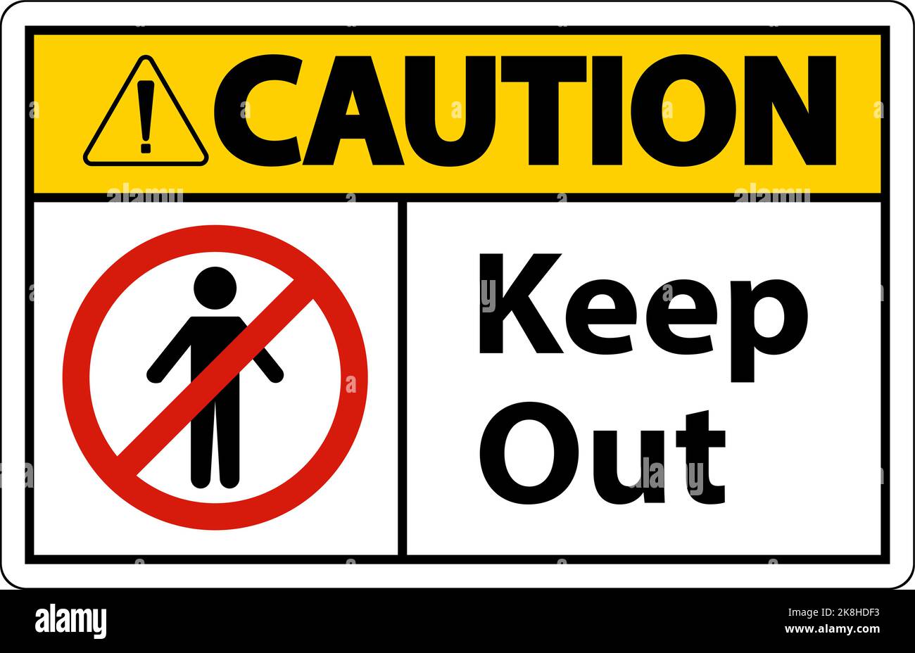 Caution Area Keep Out Sign On White Background Stock Vector Image & Art ...
