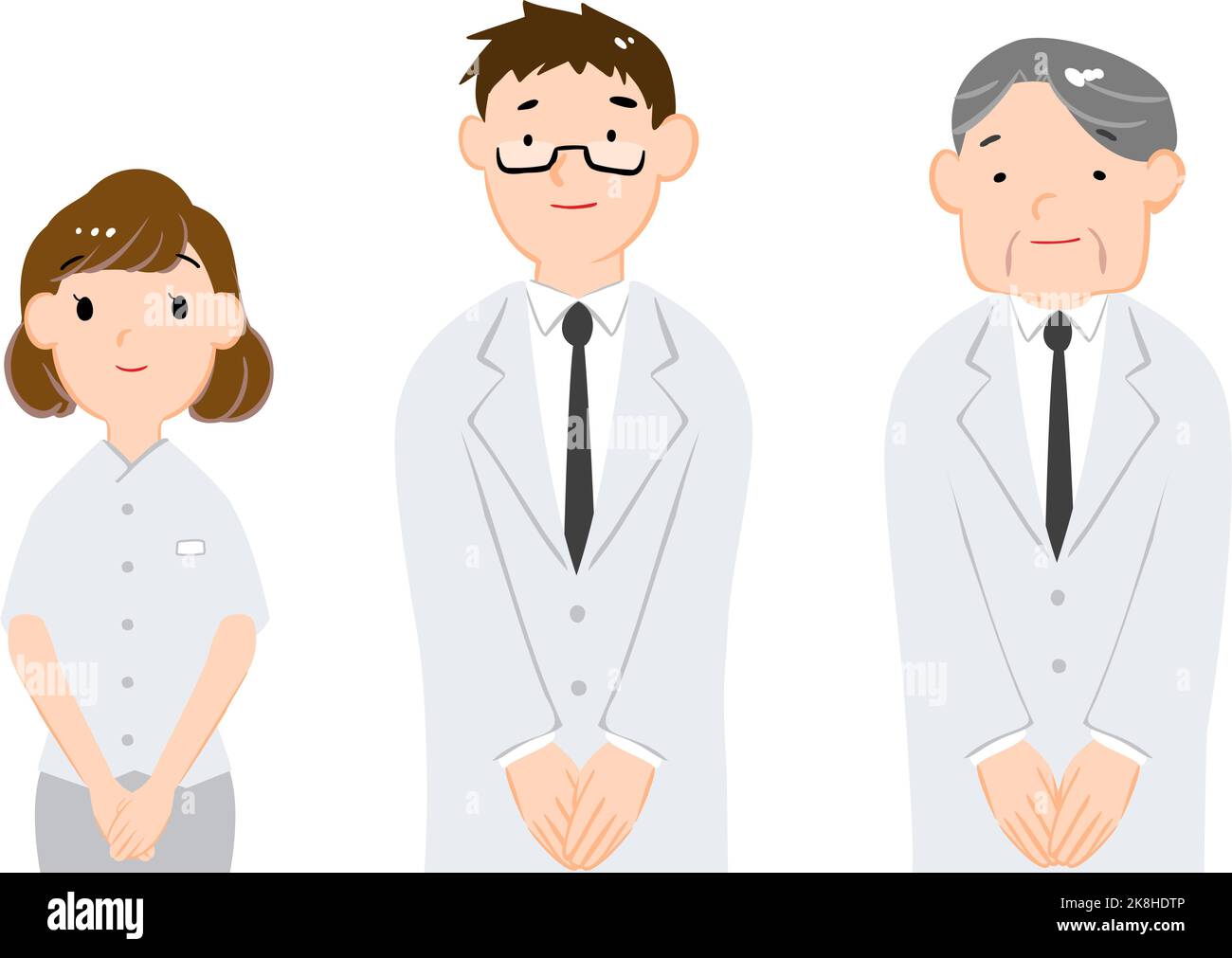 Illustration of standing with both hands aligned in front of the body ...