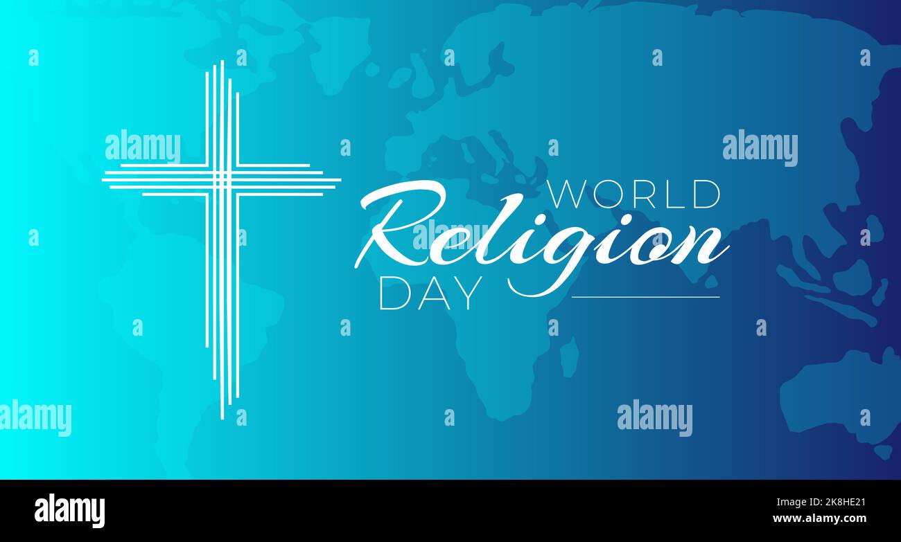 World Religion Day Background Illustration with Christian Cross Stock ...