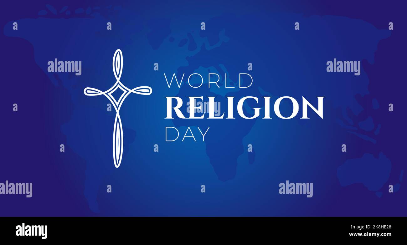 World Religion Day Blue Background Illustration Design with Abstract ...