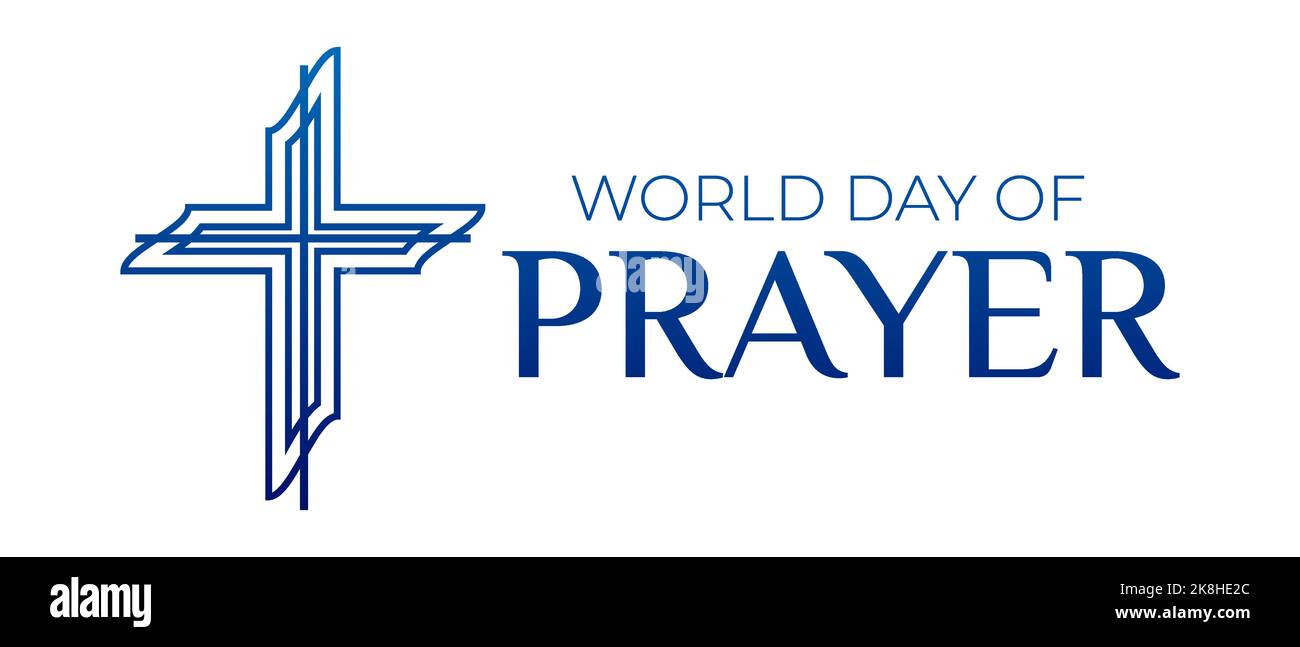 World Day of Prayer Logo Icon Isolated Illustration with Christian ...