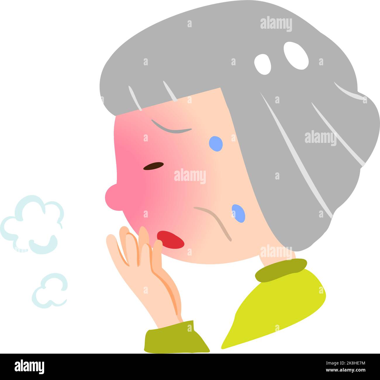 Illustration of a grandmother feeling stuffy Stock Vector Image & Art ...