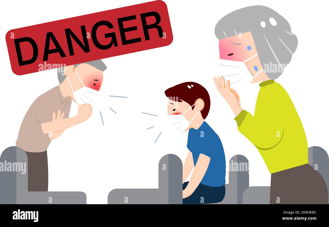 Image illustration of indoor with high risk of infection Stock Vector ...