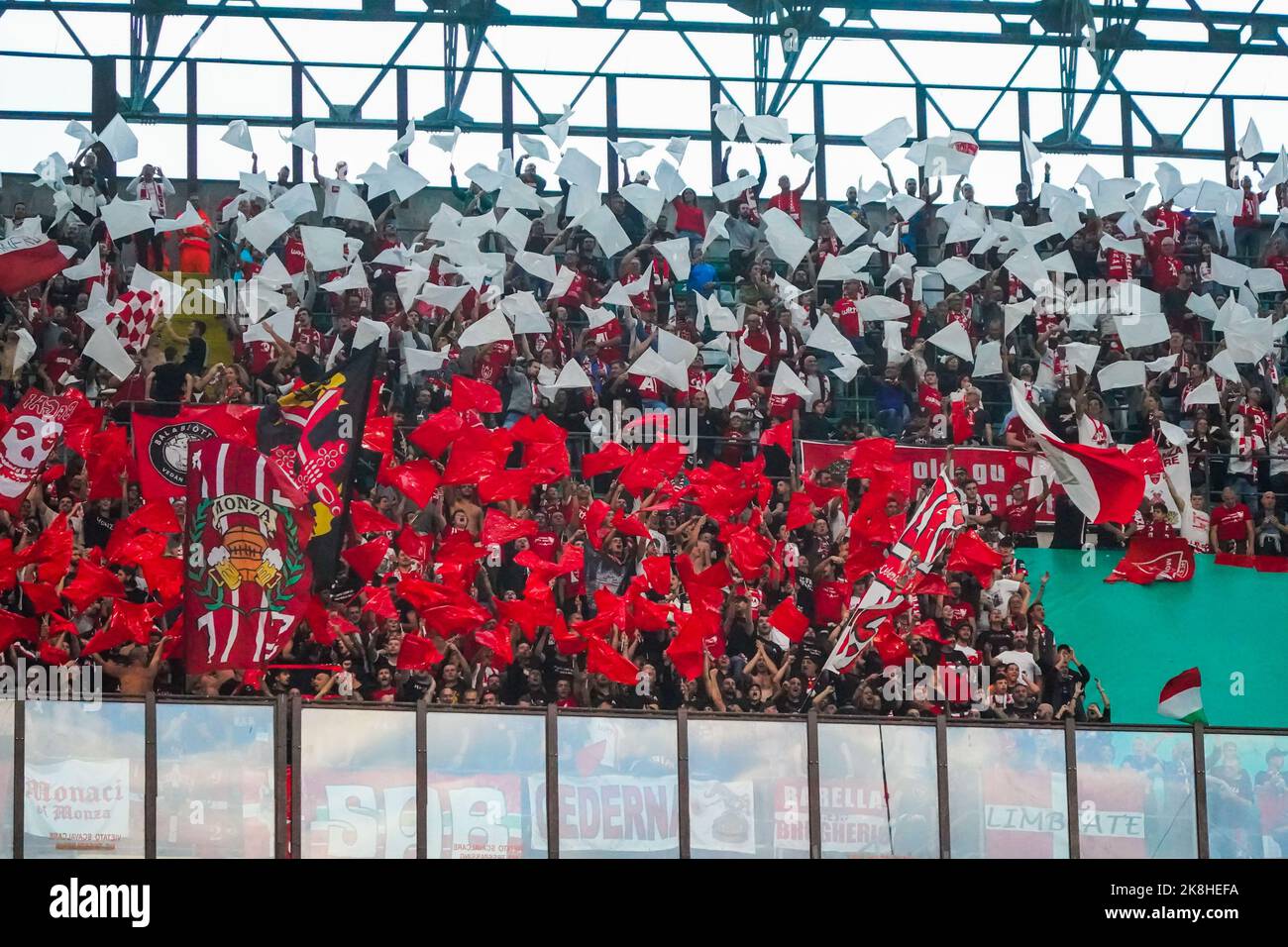 AC Monza supporters at San Siro Stadium during the italian soccer Serie ...