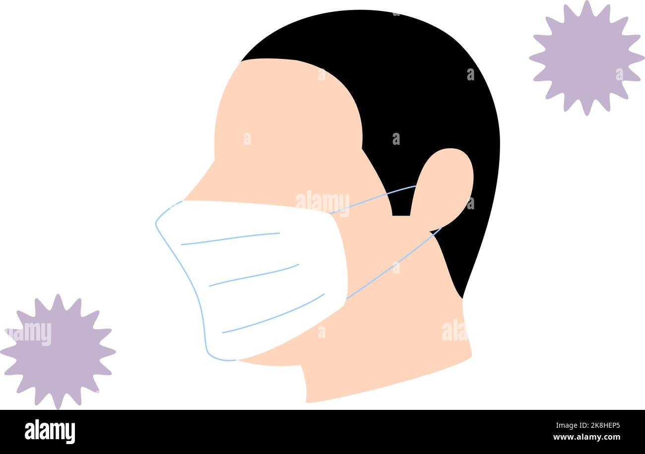 Profile man wearing medical mask Cut Out Stock Images & Pictures - Alamy