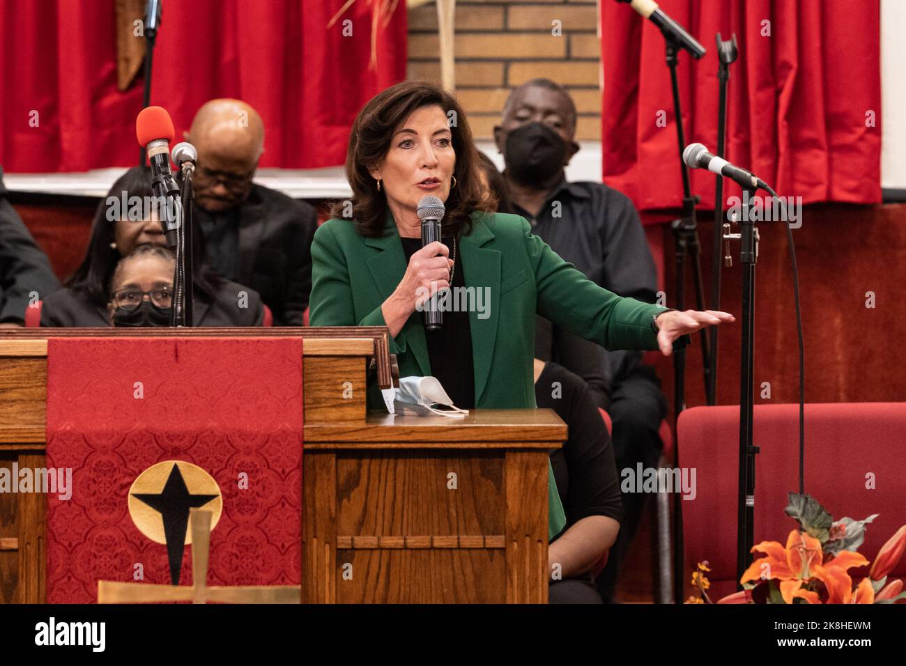 Governor Kathy Hochul delivers remarks at Canaan Baptist Church of ...