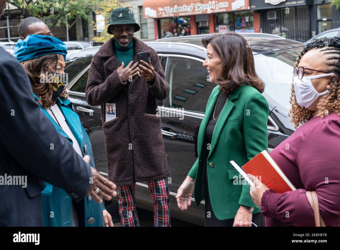 Governor Kathy Hochul arrives to deliver remarks at Canaan Baptist ...