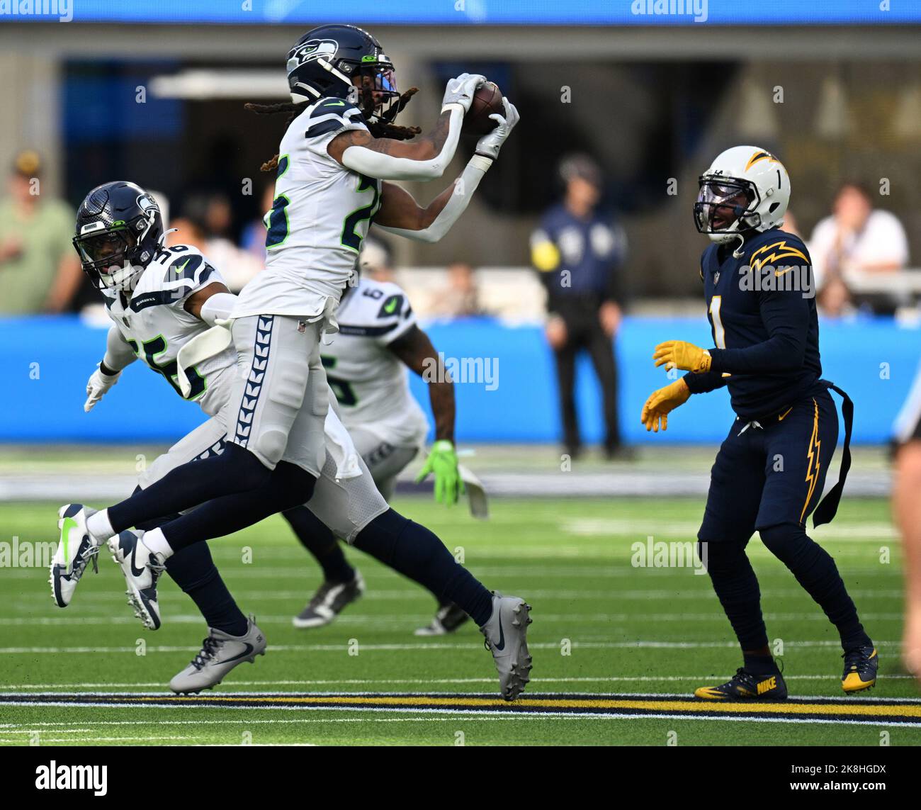 Inglewood, United States. 23rd Oct, 2022. Seattle Seahawks safety Ryan ...