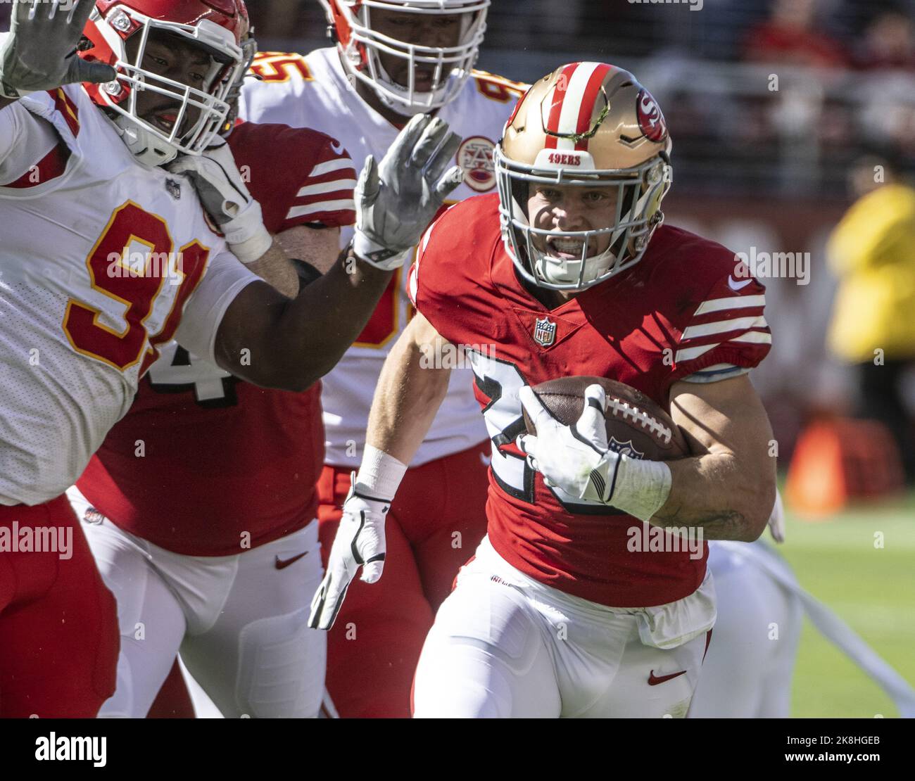 Christian mccaffrey 49ers chiefs hi-res stock photography and images ...