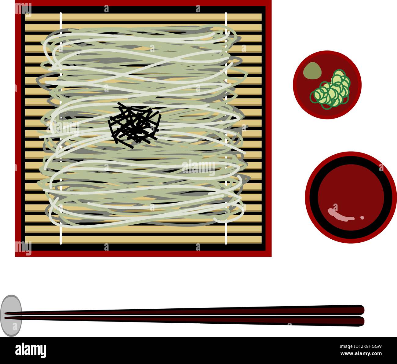 Buckwheat soba noodles Stock Vector Images - Alamy