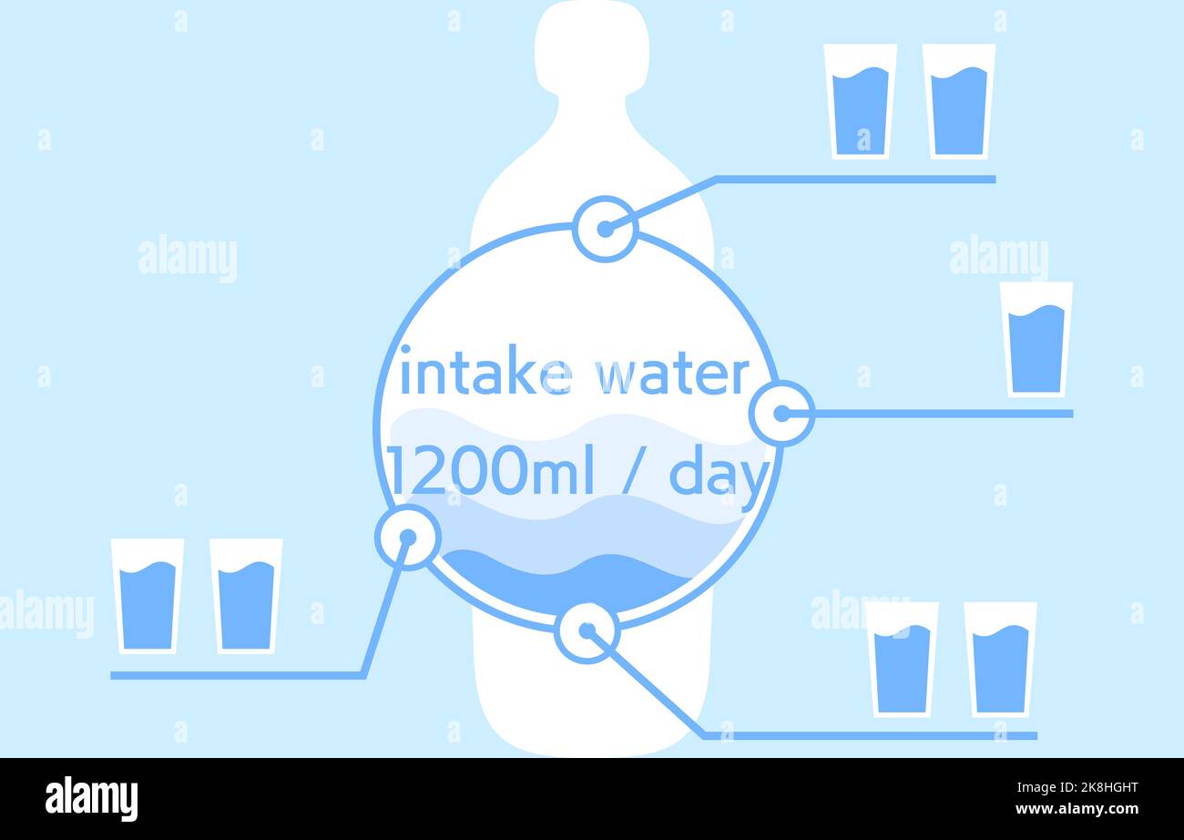 Image illustration of the standard of daily fluid intake Stock Vector ...