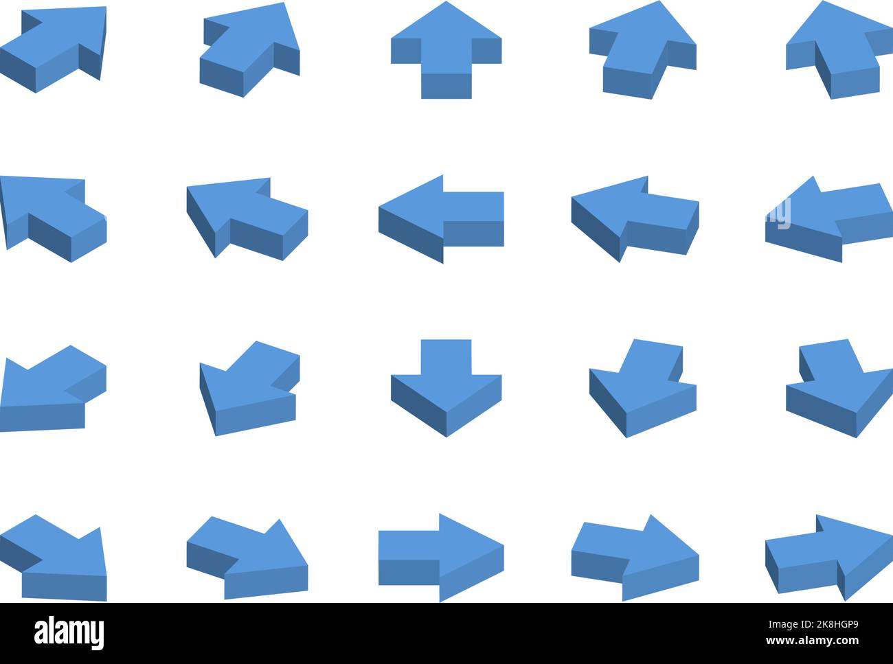 Isometric blue arrow icon set Stock Vector Image & Art - Alamy