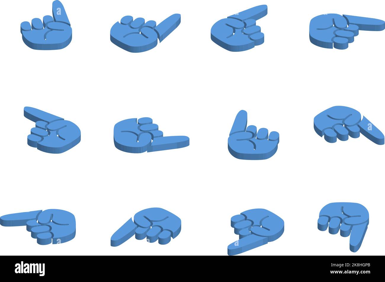 Isometric blue pointing icon set Stock Vector Image & Art - Alamy