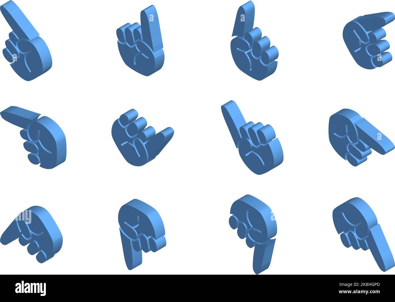 Isometric blue pointing icon set Stock Vector Image & Art - Alamy