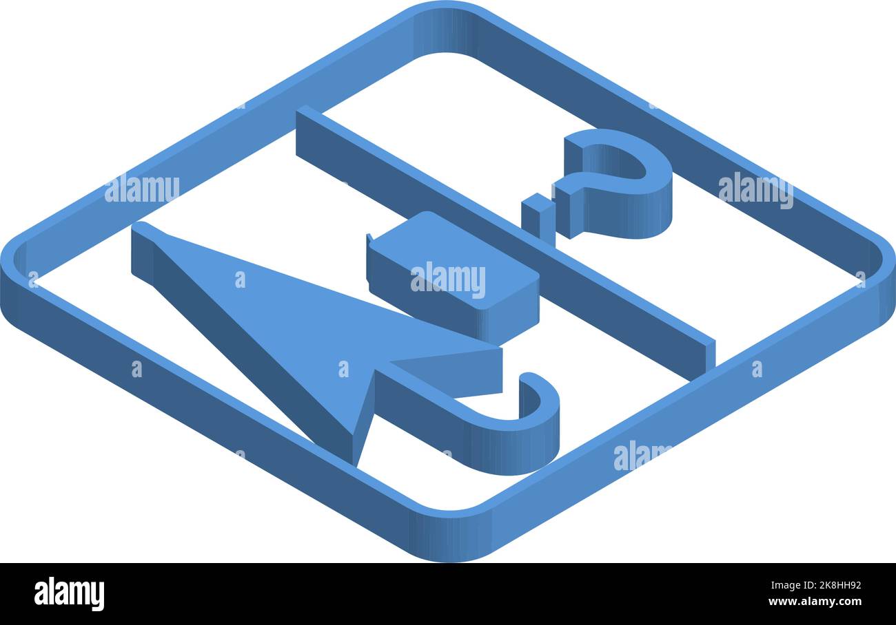 Blue isometric icon illustration of lost property window Stock Vector ...