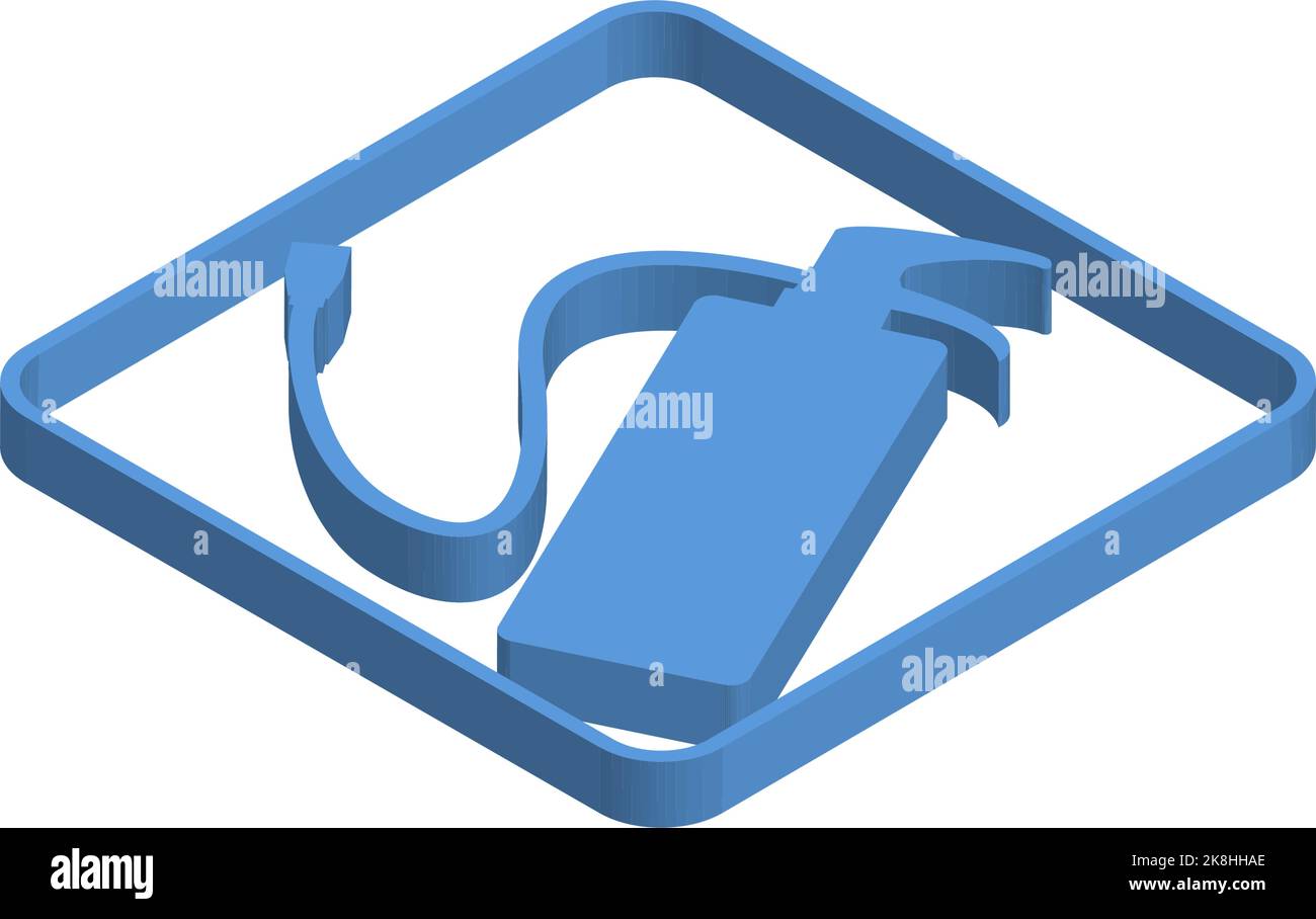 Fire extinguisher blue isometric icon illustration Stock Vector Image ...