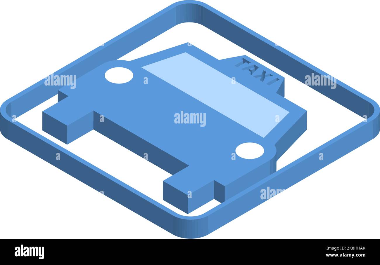 Taxi blue isometric icon illustration Stock Vector Image & Art - Alamy