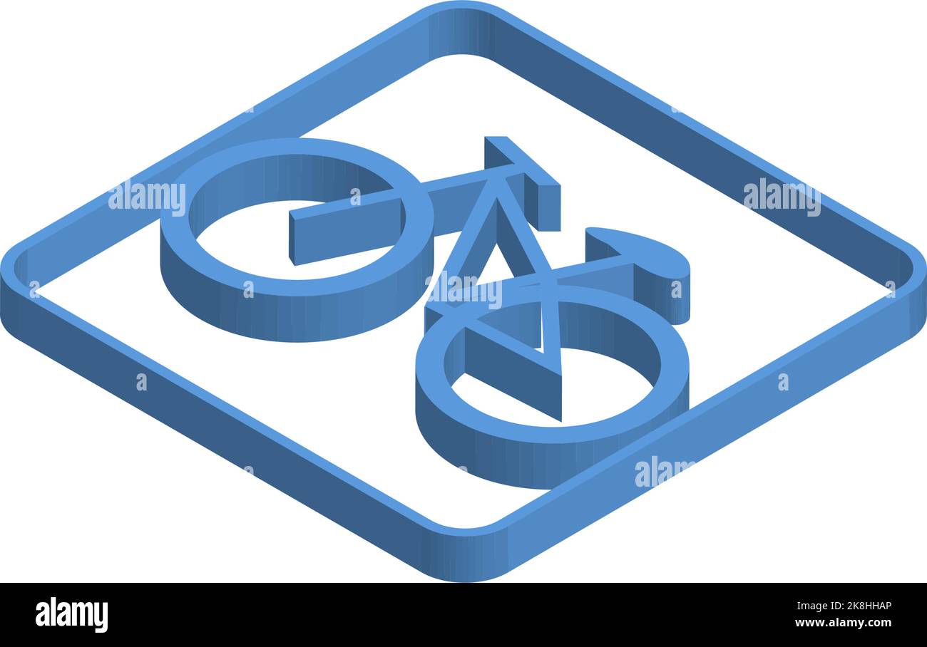 Bicycle blue isometric icon illustration Stock Vector Image & Art - Alamy