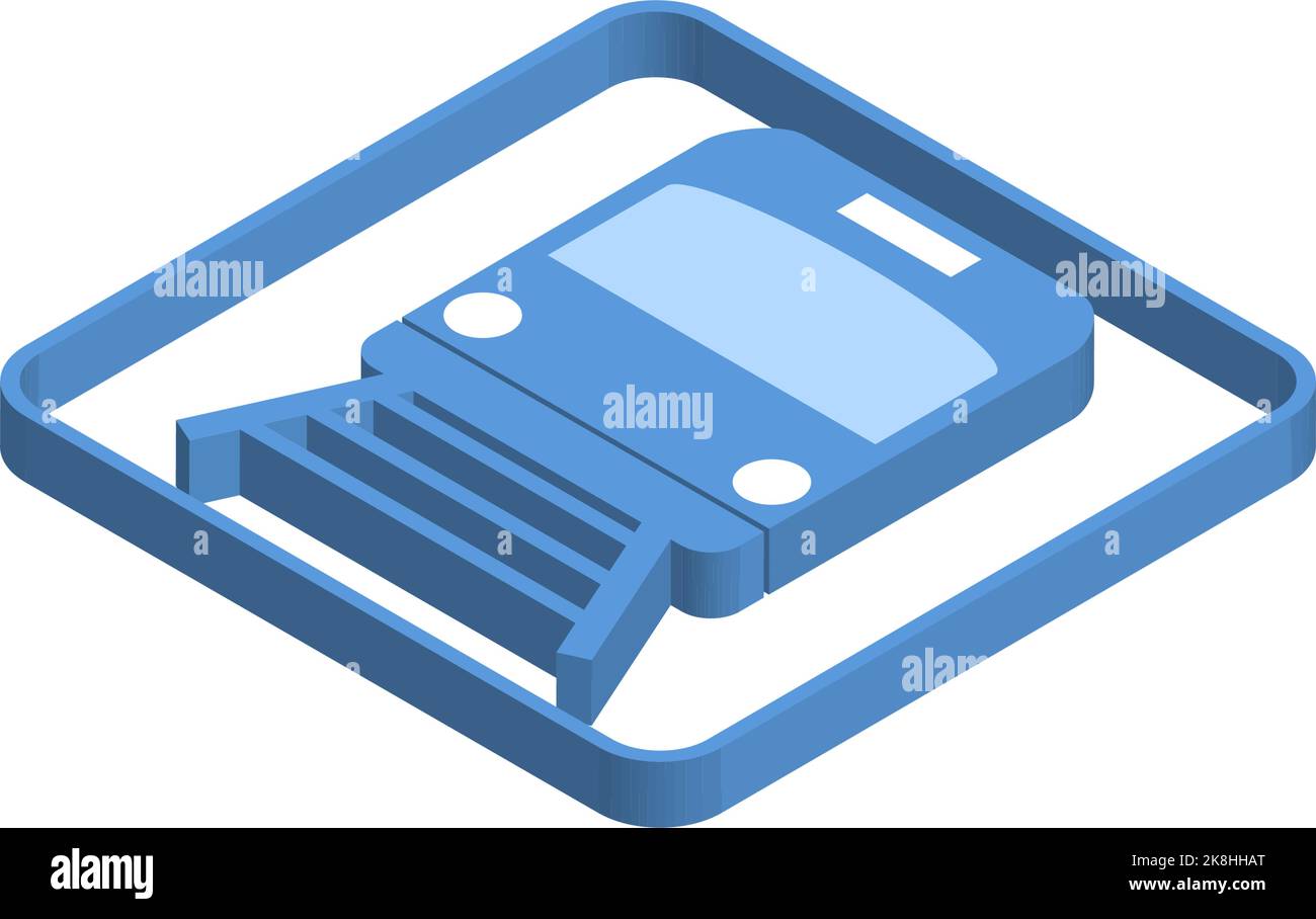 Train blue isometric icon illustration Stock Vector Image & Art - Alamy