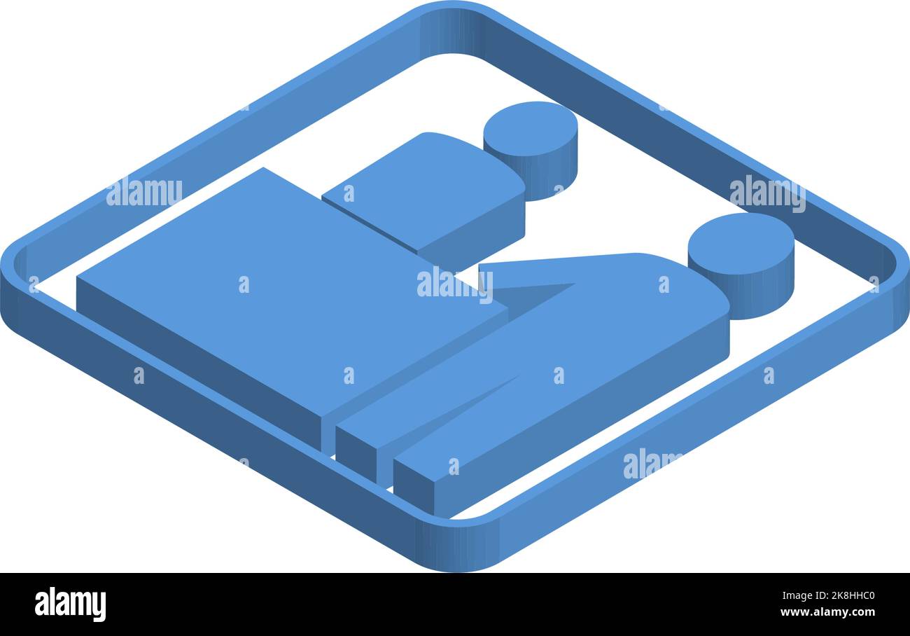 Blue isometric icon illustration of reception desk Stock Vector Image ...