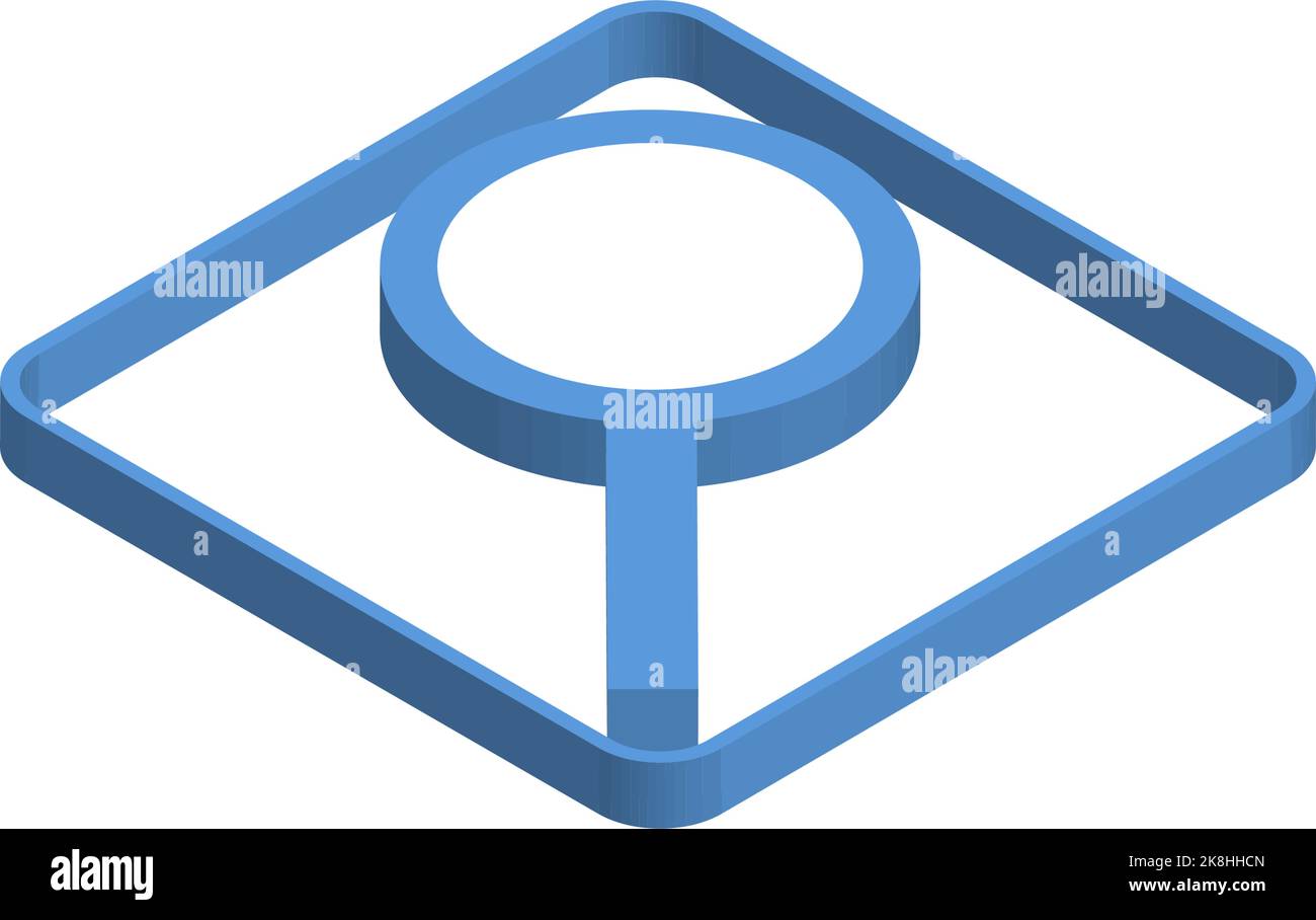 Blue isometric icon illustration of magnifying glass Stock Vector Image ...