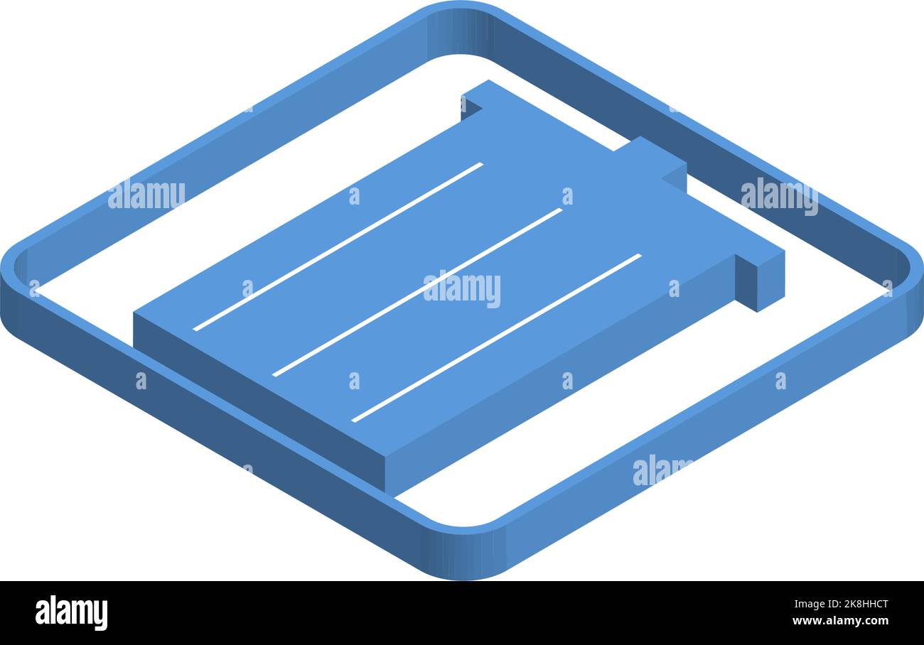 Trash can blue isometric icon illustration Stock Vector Image & Art - Alamy