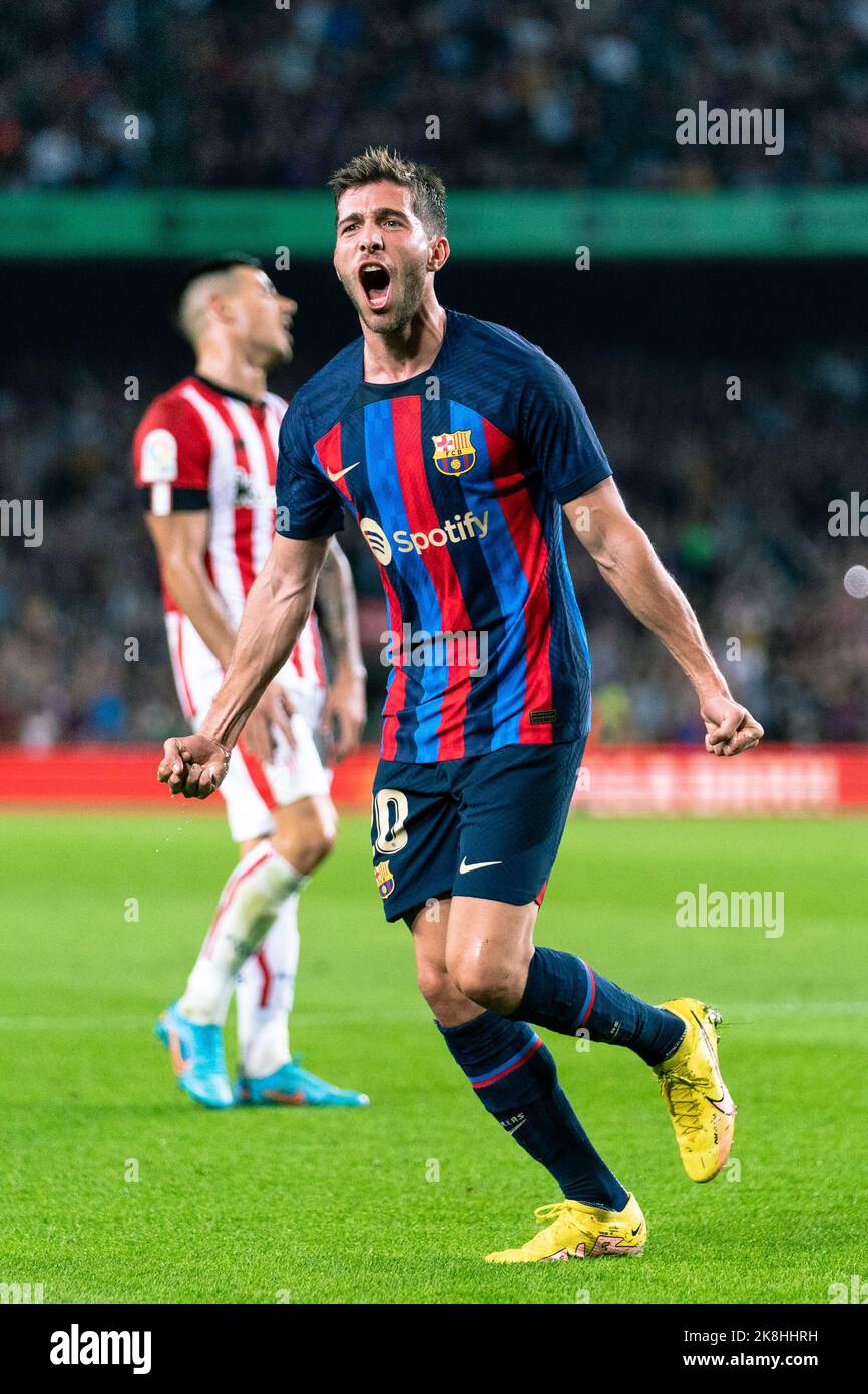 Barcelona, Spain. 23rd Oct, 2022. Sergi Roberto of Barcelona celebrates ...