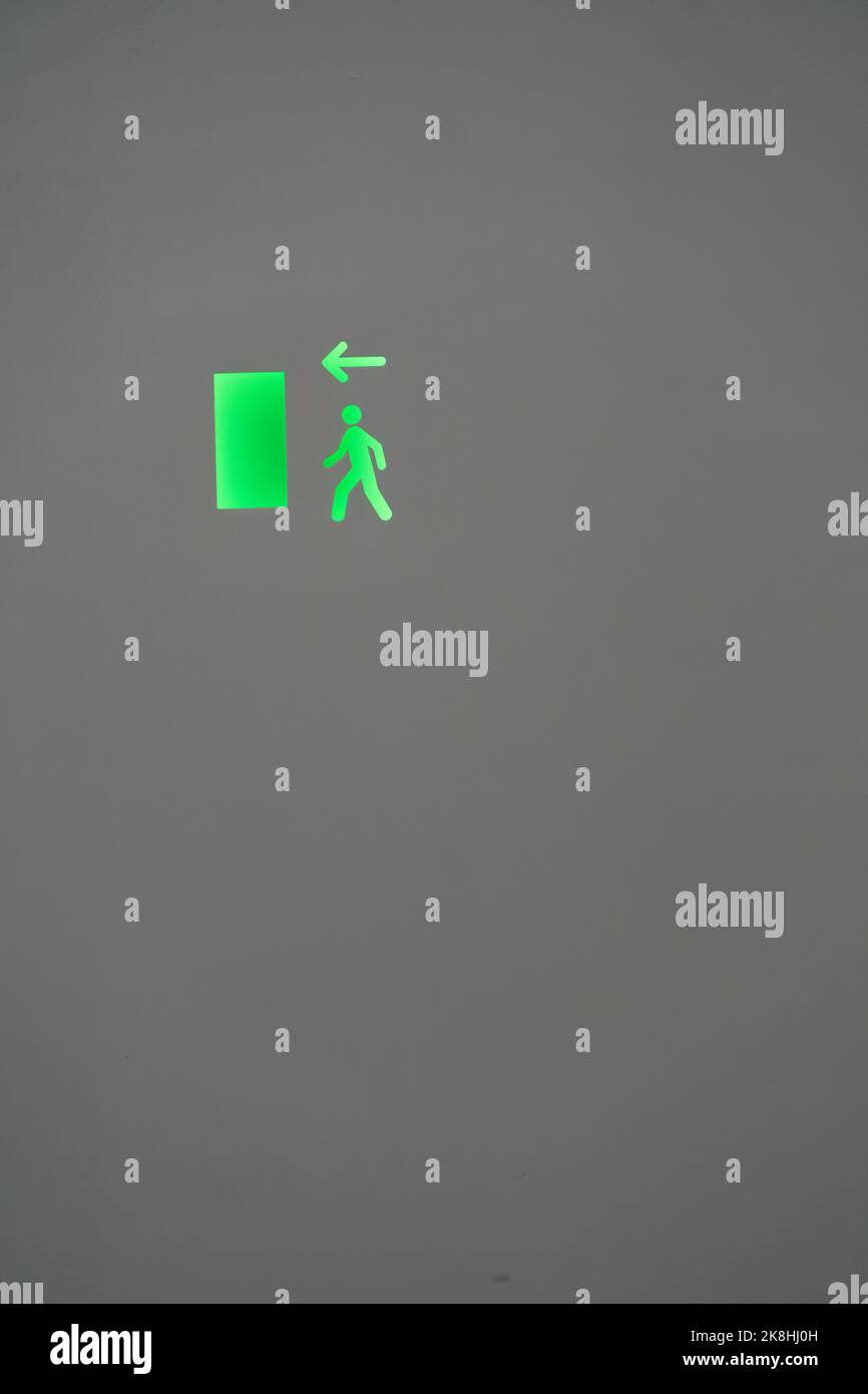 Green emergency exit light sign mexico, latin america Stock Photo - Alamy