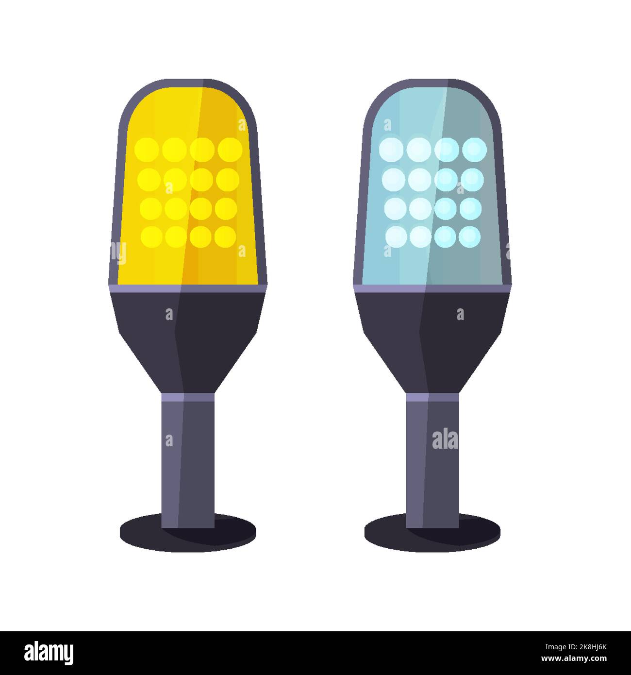 Illumination urban garden floor lamp flat set. Street light outside ...