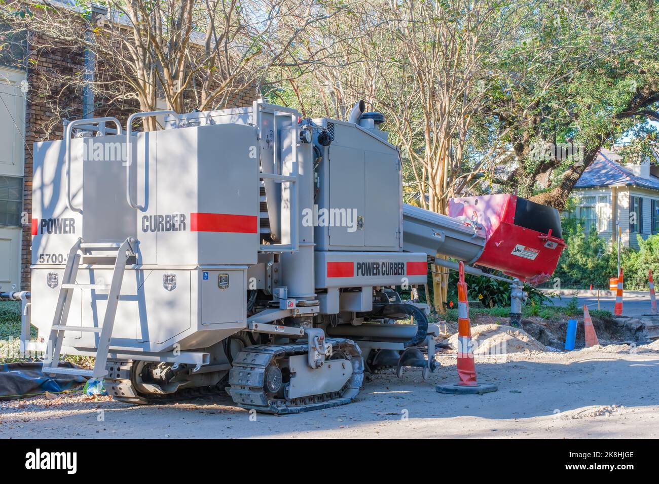 NEW ORLEANS, LA, USA - OCTOBER 21, 2022: Rear view of Power Curber 5700 ...