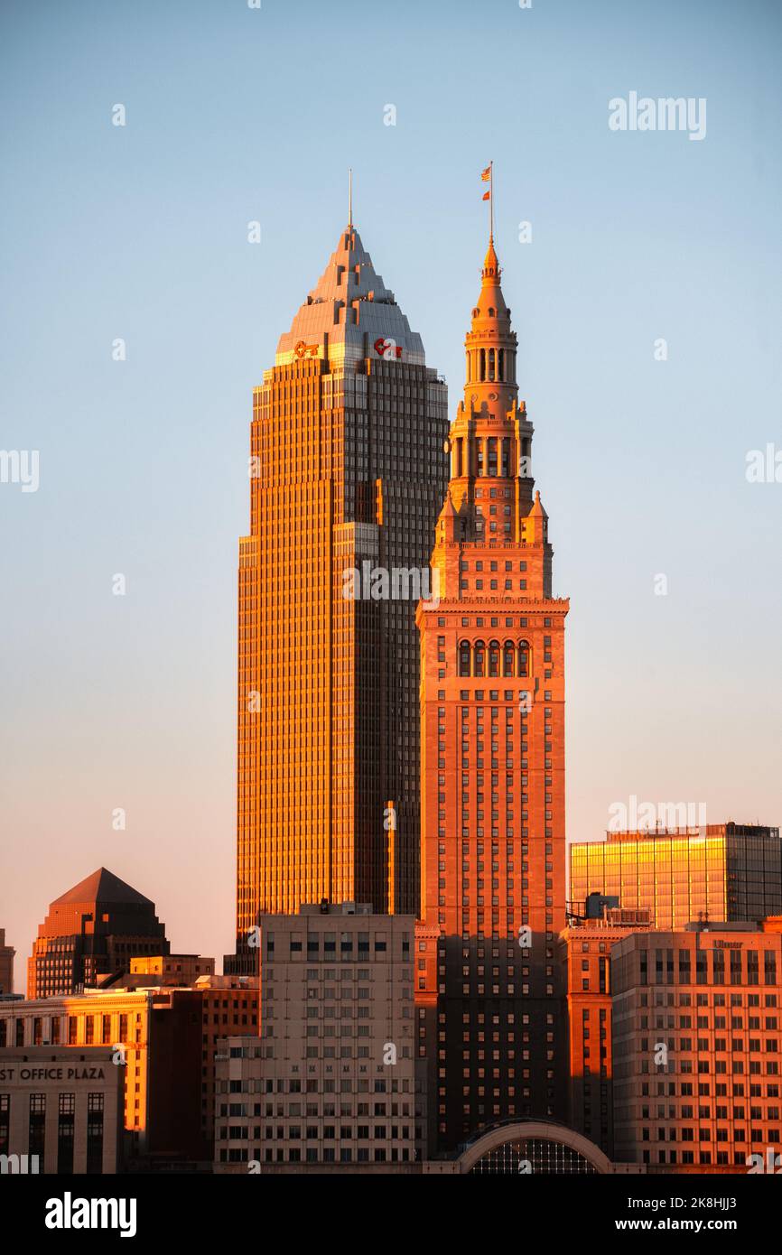 Key and Terminal Tower in Cleveland Ohio Stock Photo - Alamy