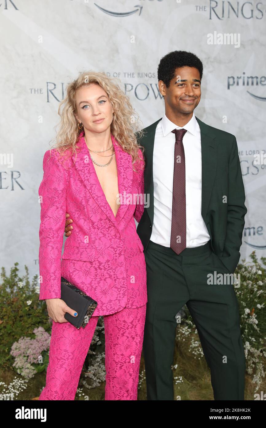 Alfred Enoch and Mona Godfrey attend the World premiere of "The Lord Of ...