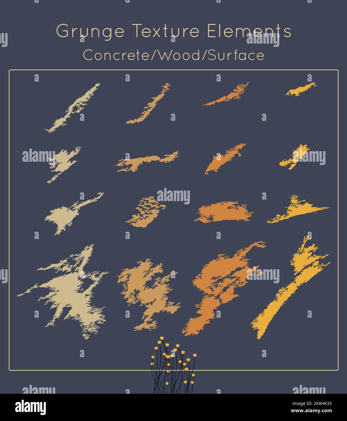 Grunge textured elements collection for design. Concrete or wood ...