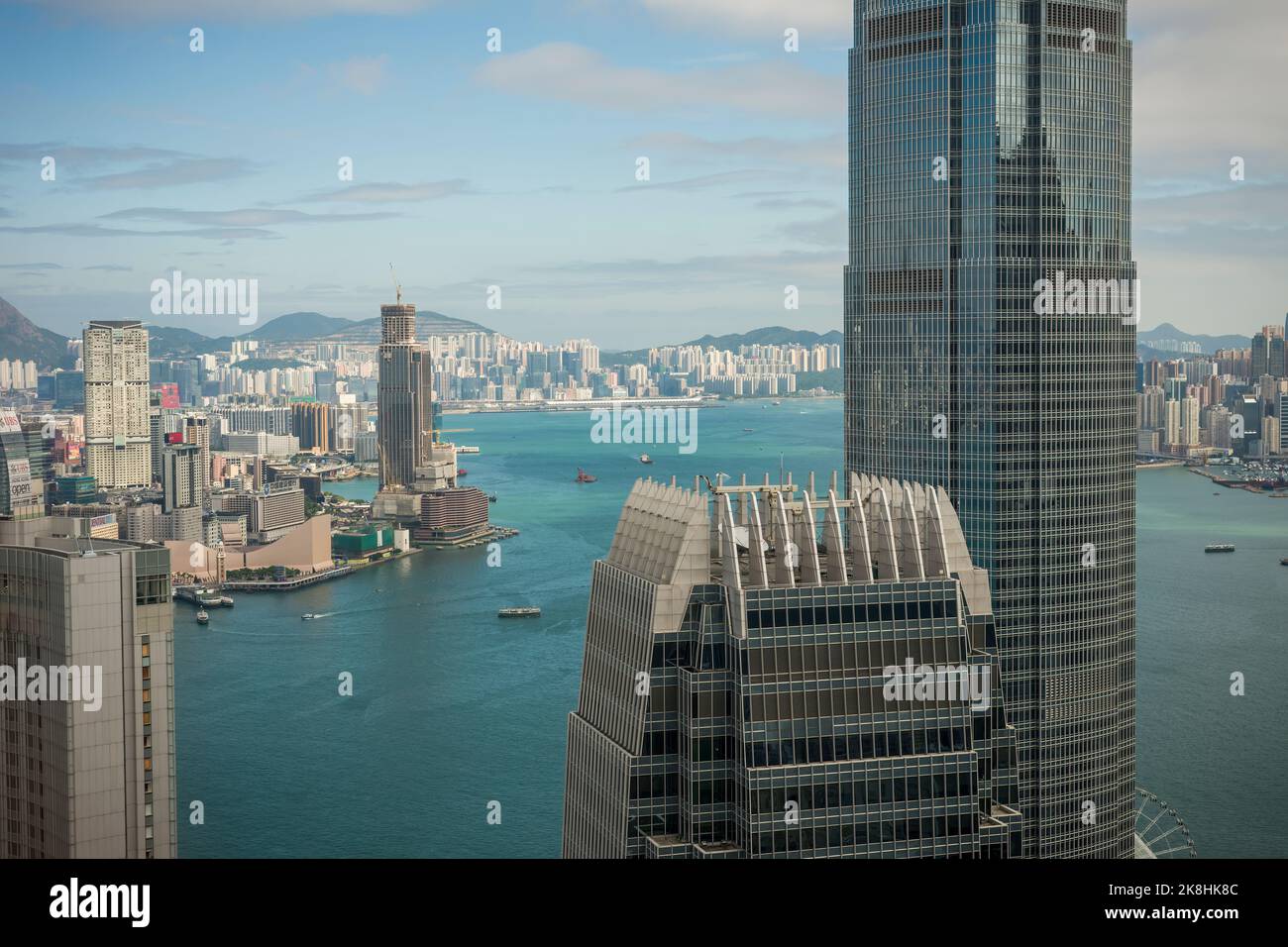 Detail of the roof structure of 1ifc and a section of 2ifc, Hong Kong Island's tallest building ...