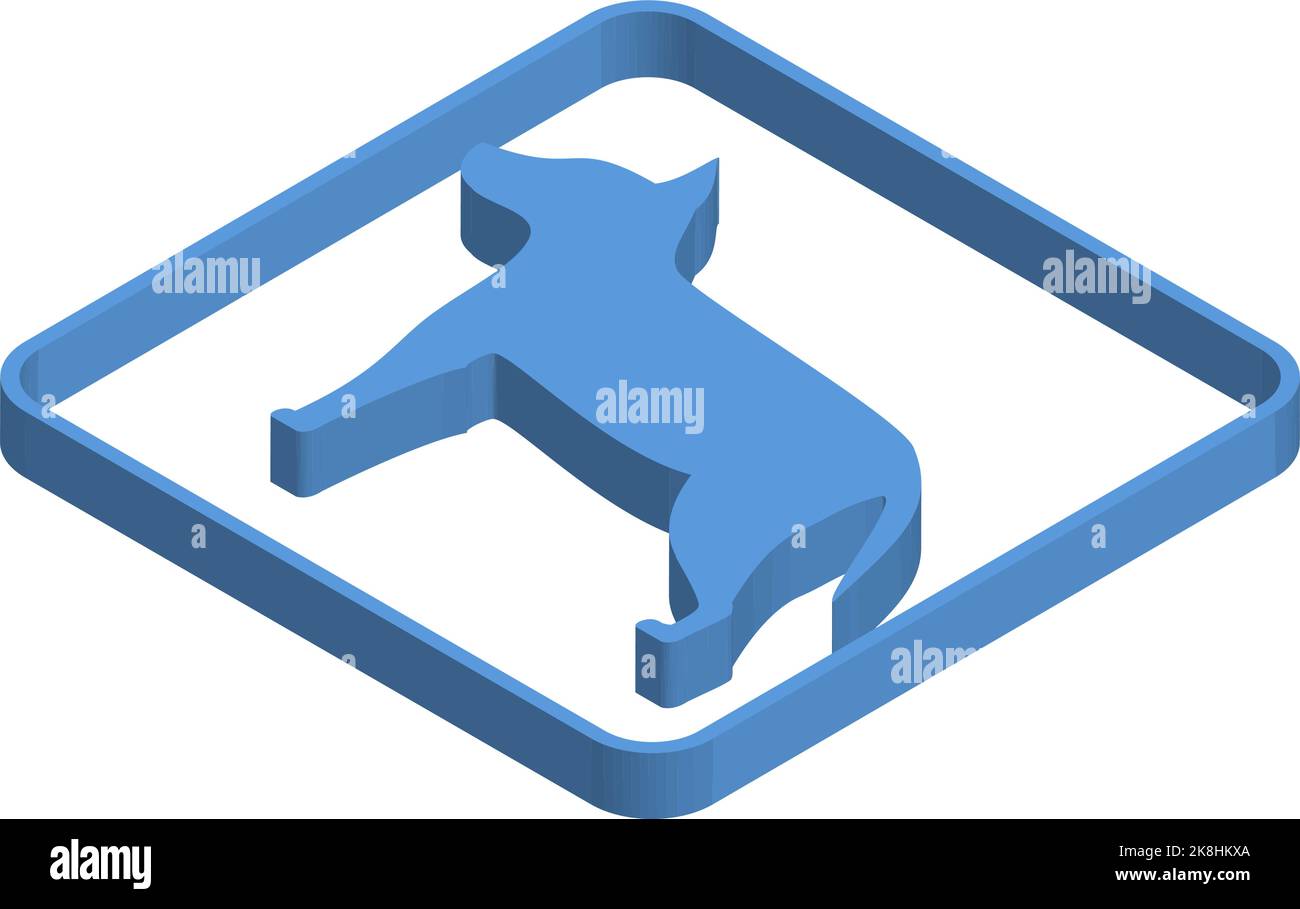 Blue isometric illustration of pets allowed Stock Vector Image & Art ...