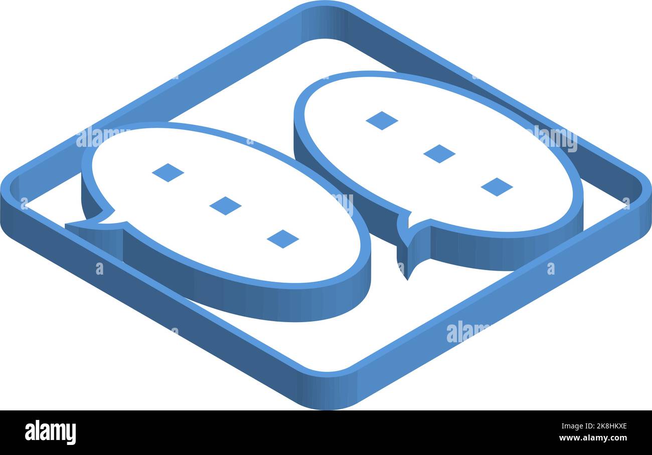 Chat blue isometric illustration Stock Vector Image & Art - Alamy