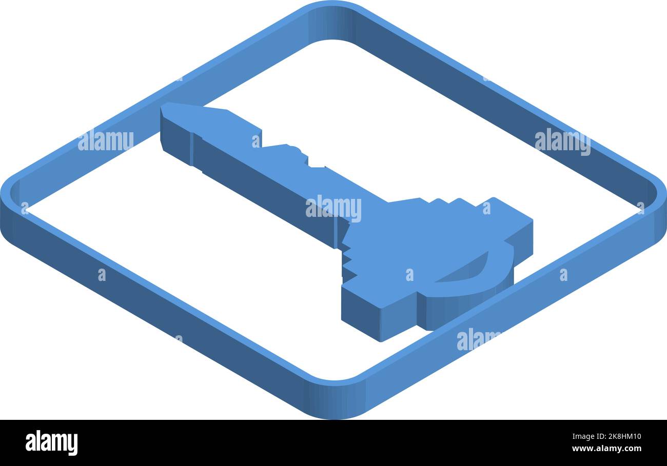 Blue isometric illustration of realistic key Stock Vector Image & Art ...