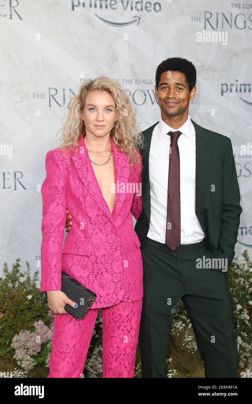 Alfred Enoch and Mona Godfrey attend the World premiere of "The Lord Of ...