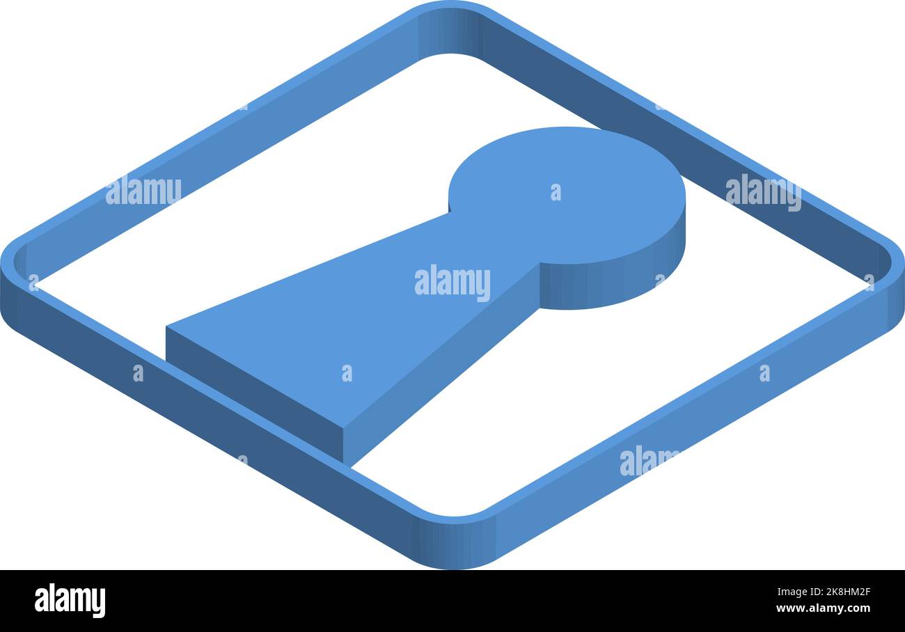 Blue isometric illustration of keyhole Stock Vector Image & Art - Alamy