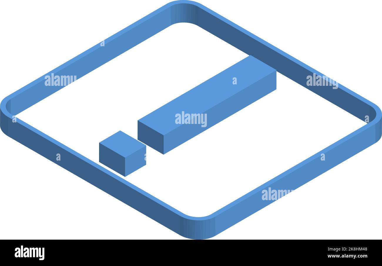 Blue isometric illustration of exclamation mark Stock Vector Image ...