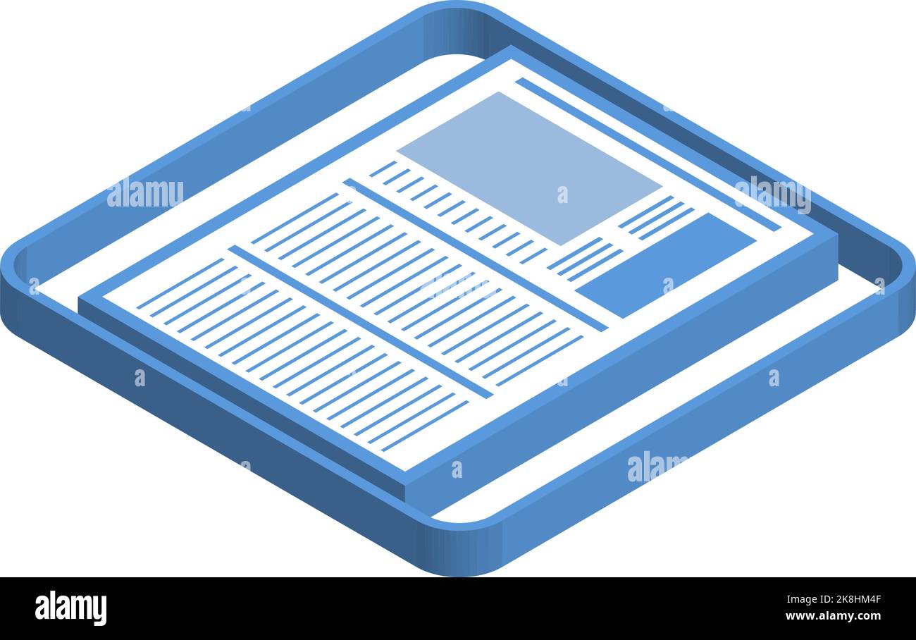 Blue isometric illustration of newspaper Stock Vector Image & Art - Alamy