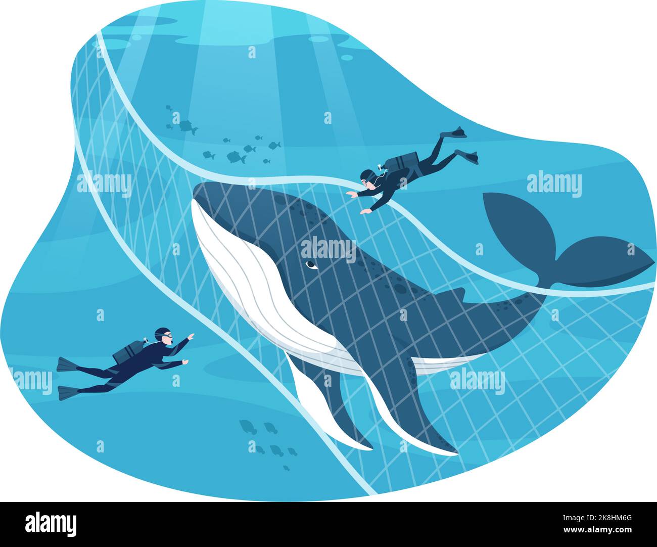 Whale Hunting with Whales Caught by Fisherman in the Middle of the Deep ...